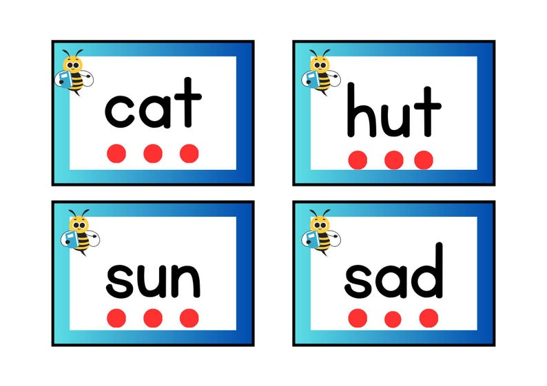 CVC Flash Cards, Phonics Cards Printable With Sound Buttons, EYFS/KS1 ...