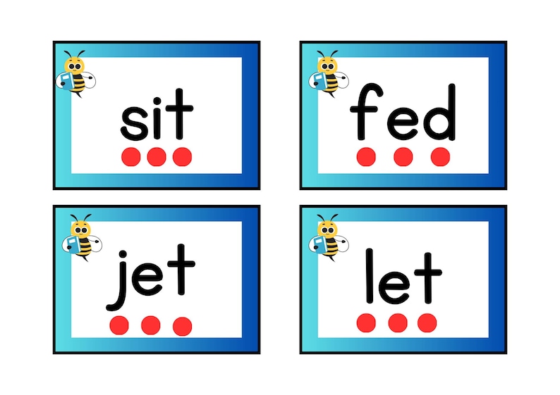 CVC Flash Cards, Phonics Cards Printable With Sound Buttons, EYFS/KS1 ...