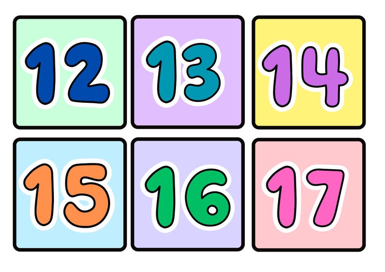 Number Flash Cards - Numbers 0-20- Number Matching - Practising Number ...