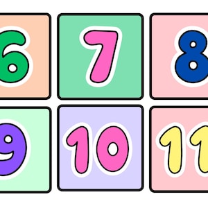 Number Flash Cards 0-20: Number Matching, Counting Skills (digital ...