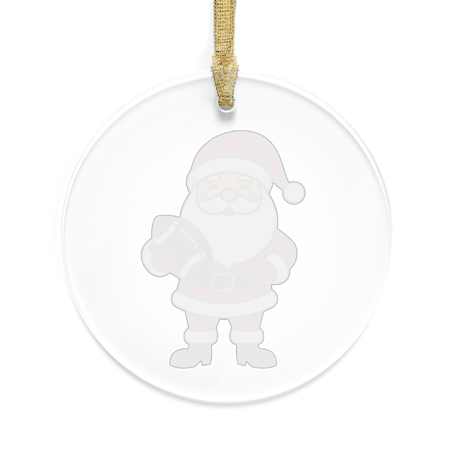 Santa Football Acrylic Ornaments, Holiday Decor, Christmas Tree ...