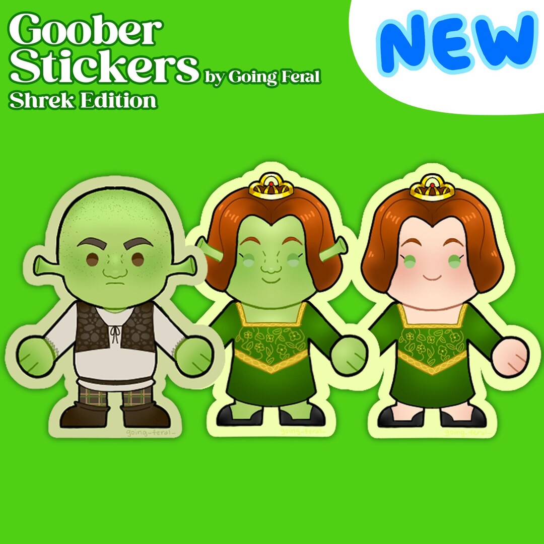 Shrek Goober Stickers, Shrek Sticker, Princess Fiona Sticker - Etsy