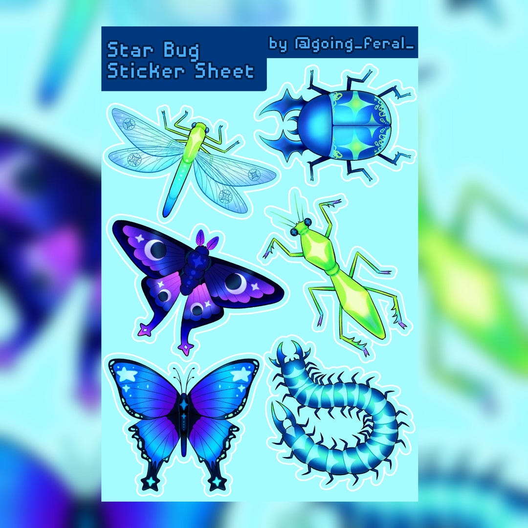Star Bug Sticker Sheet - Etsy