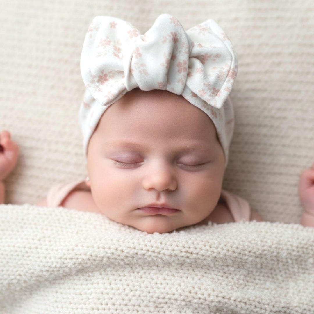 Baby Bow Headbands: Organic Cotton Adjustable Knotted Floral Head Wrap ...