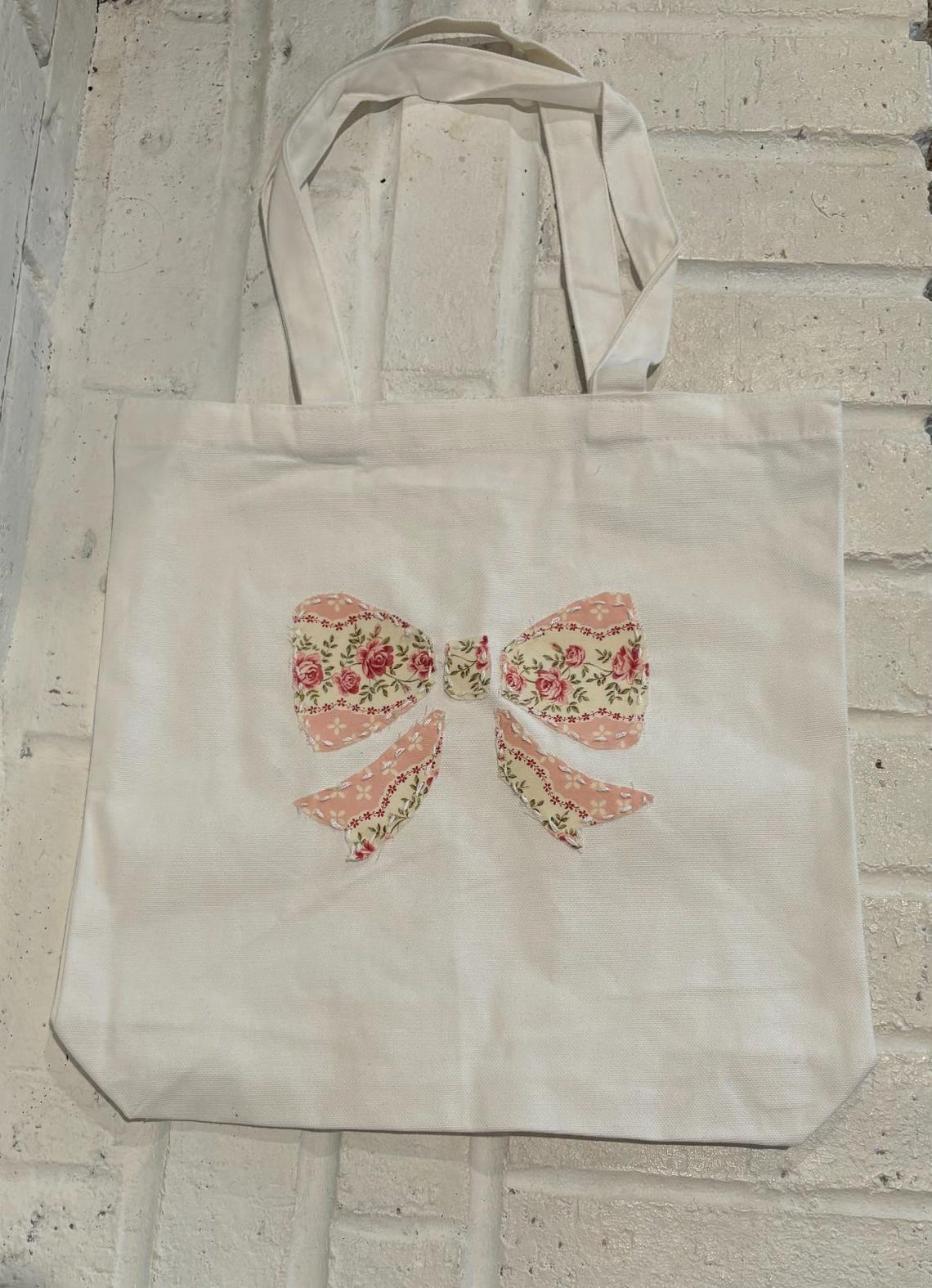 Bow Patchwork Tote Bag - Etsy