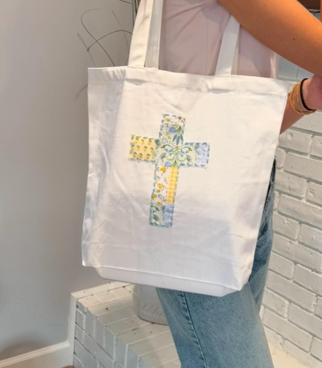 Cross Patchwork Tote Bag - Etsy
