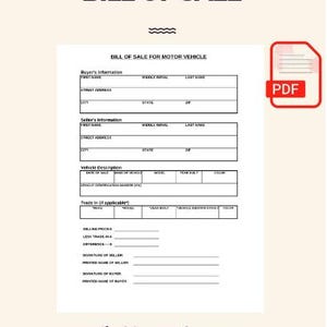 Tennessee Vehicle Bill of Sale Template – Printable & Editable PDF for ...