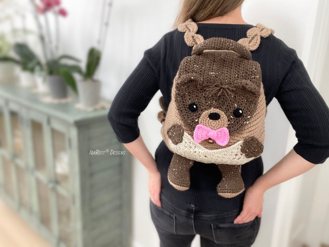 Bear Backpack Crochet Pattern PDF - Teddy Bear Woodland Back to School ...