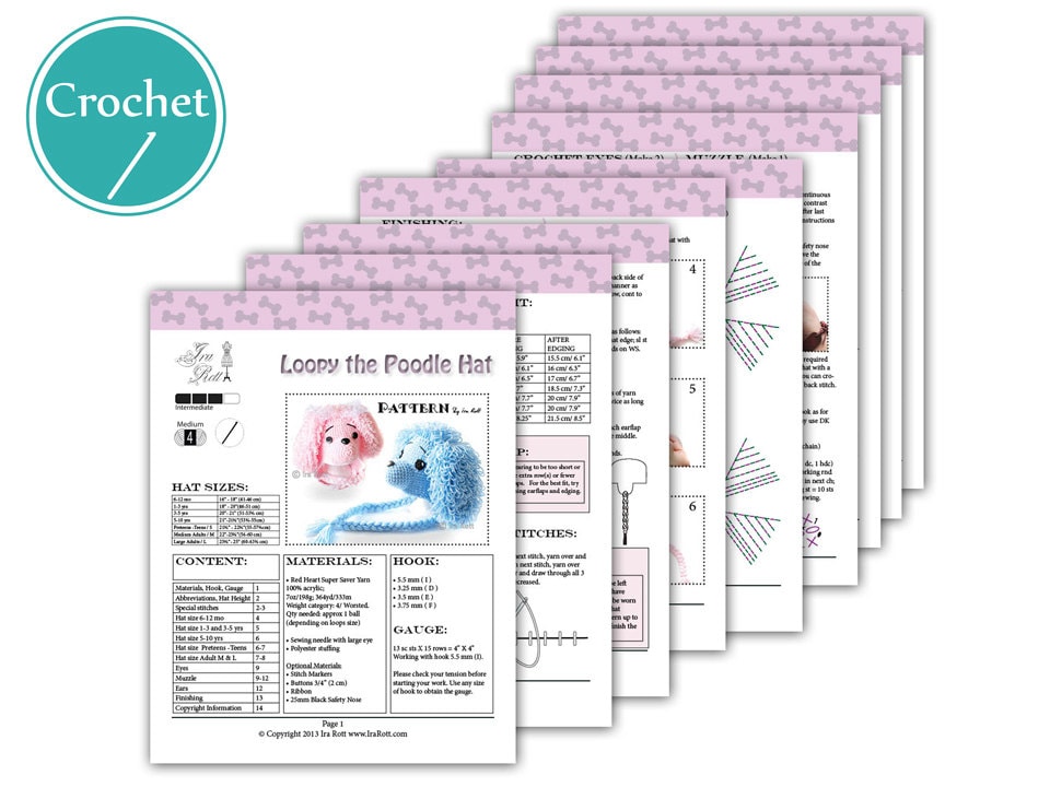 CROCHET PATTERN Loopy the Poodle Puppy Dog Hat - Etsy