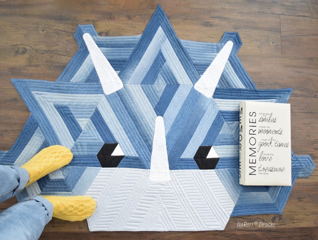 QUILTING PATTERN Tops the Triceratops Jelly Roll Rug - Etsy