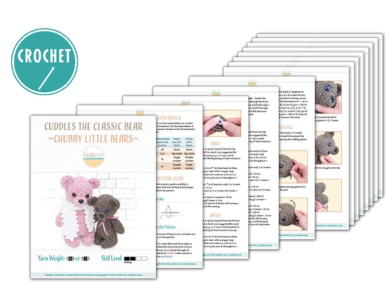 CROCHET PATTERN Cuddles the Chubby Little Classic Bear Amigurumi - Etsy