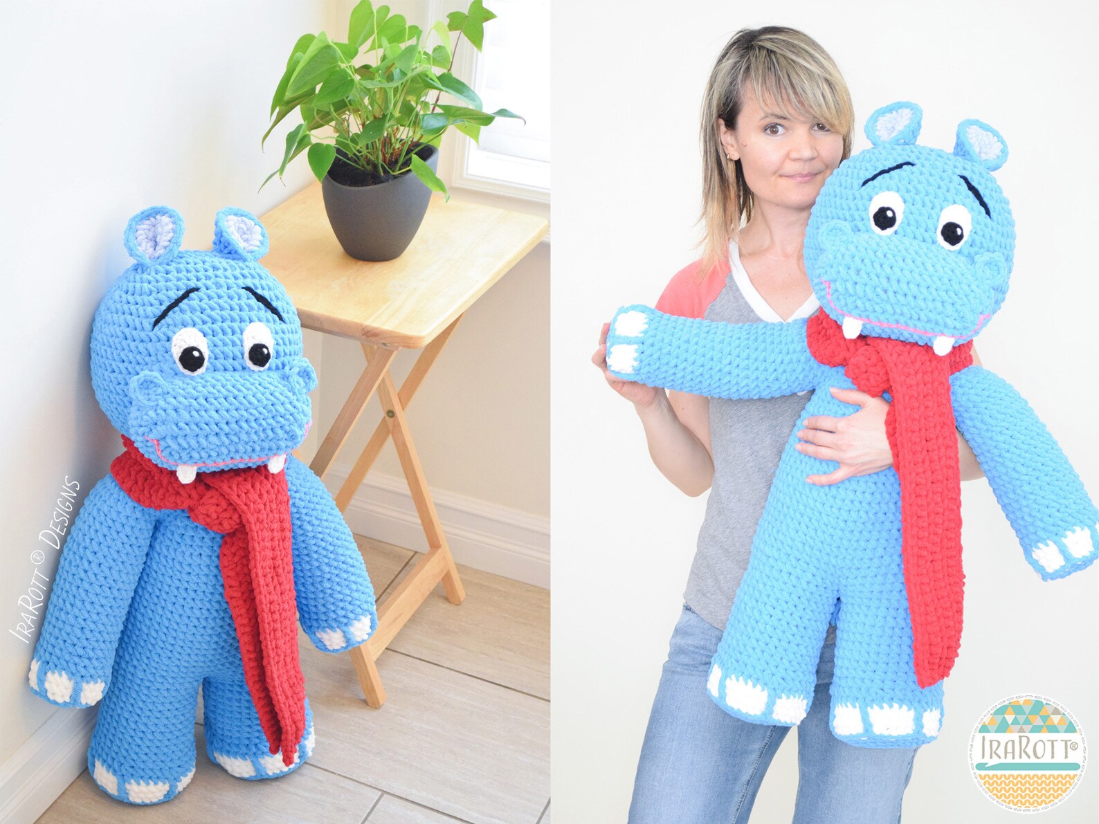 CROCHET PATTERN Happy Hippo the Hippopotamus Big Amigurumi - Etsy