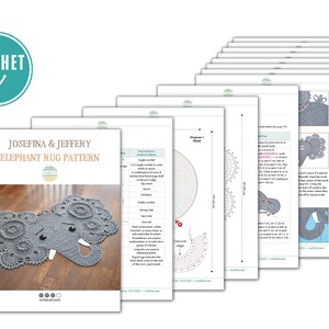 CROCHET PATTERN Josefina and Jeffery Elephant Animal Rug - Etsy