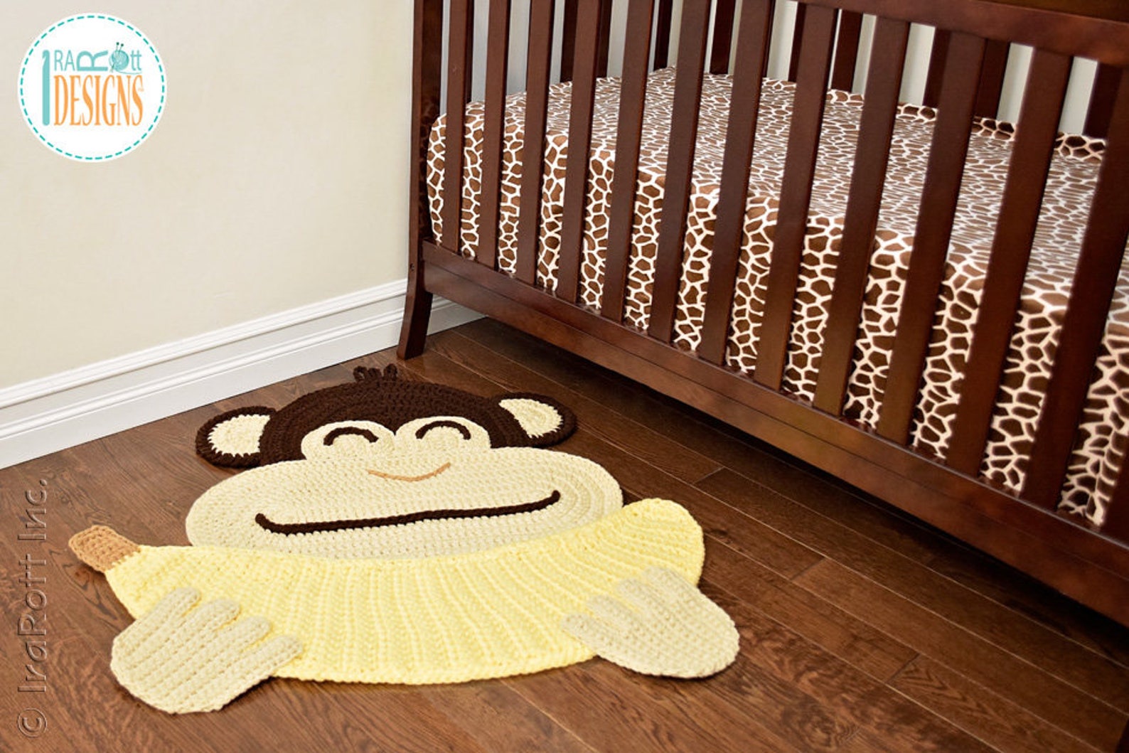 CROCHET PATTERN Chimpanzee Banana Monkey Animal Rug - Etsy