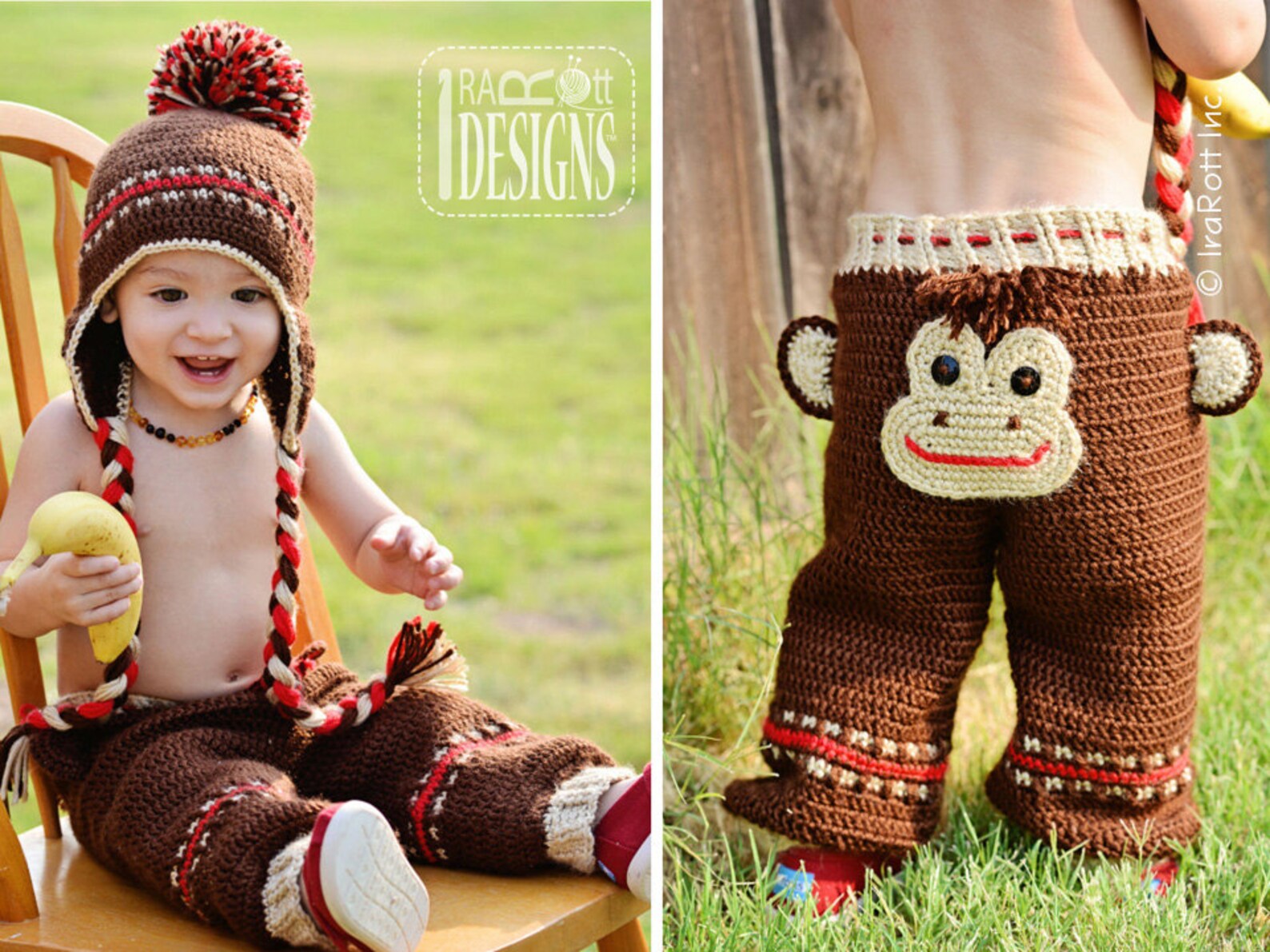 CROCHET PATTERN Silly Monkey Hat and Pants - Etsy
