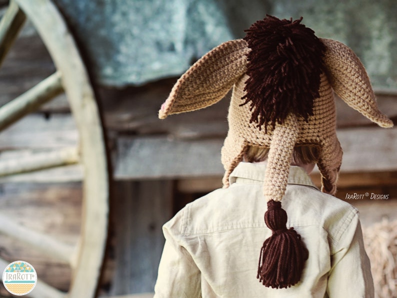 CROCHET PATTERN Funky Donkey Hat With Tail - Etsy