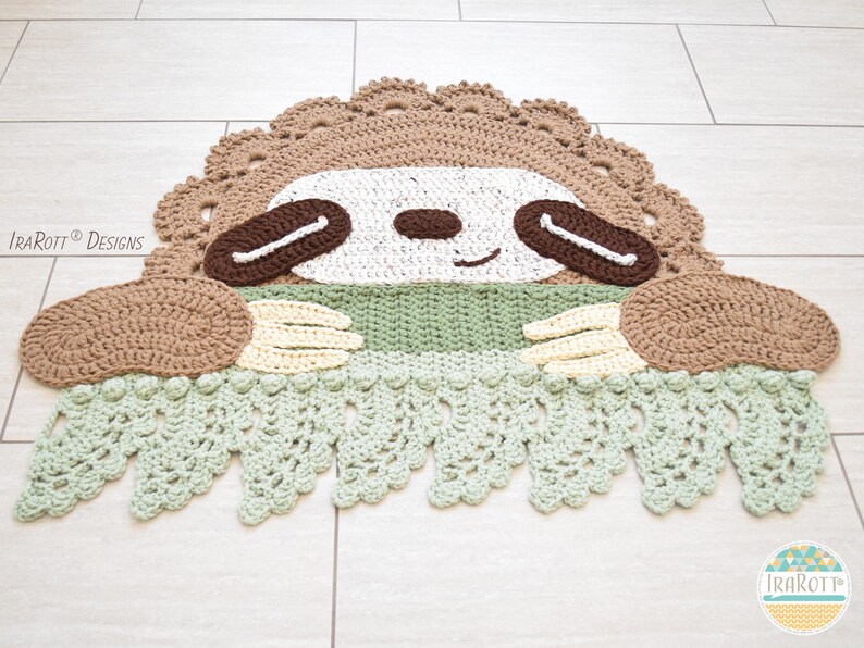 CROCHET PATTERN Sloth Animal Rug | Etsy