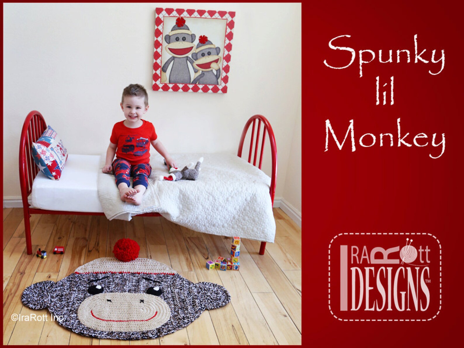 CROCHET PATTERN Spunky the Sock Monkey Animal Rug - Etsy