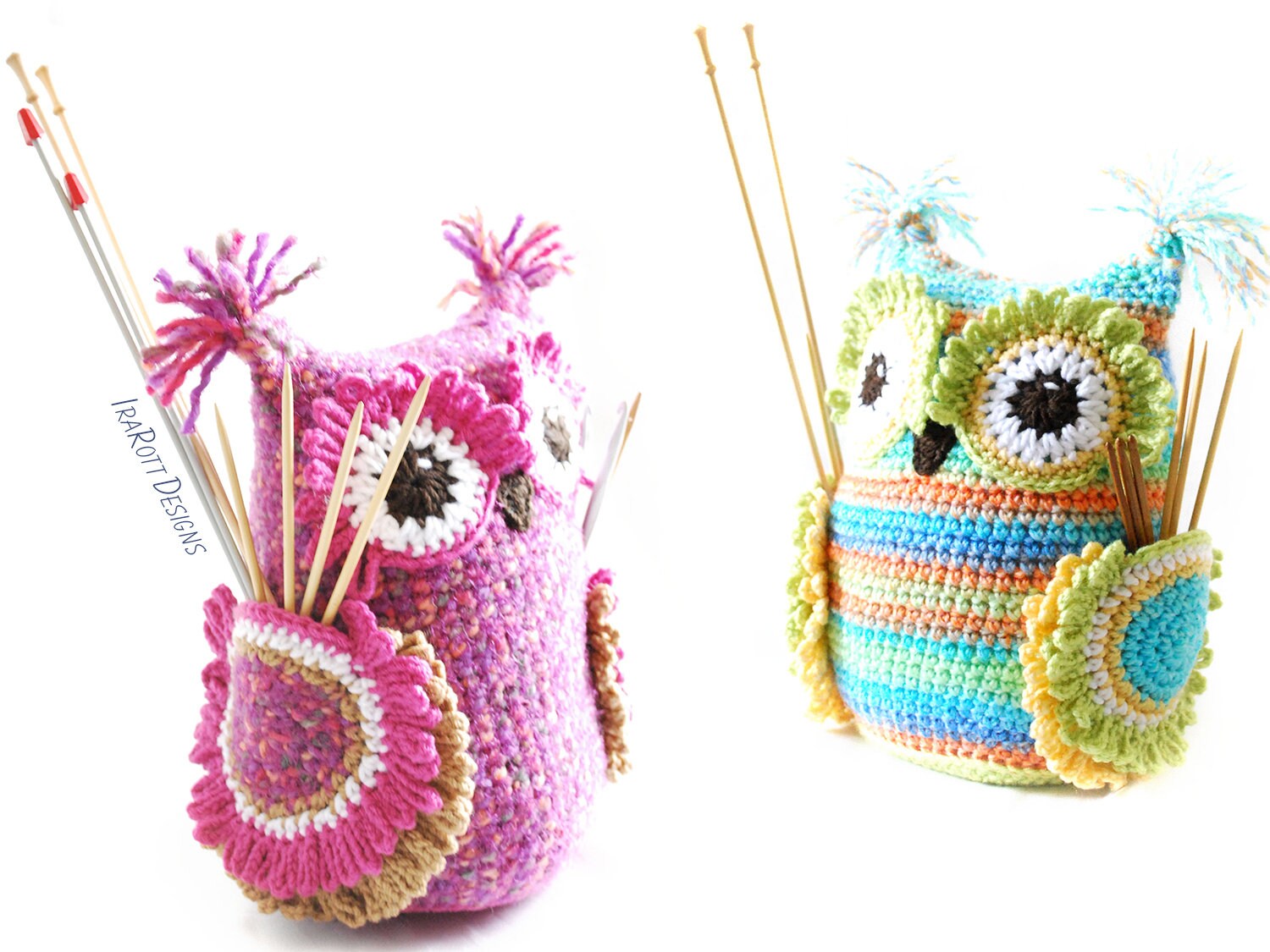 CROCHET PATTERN Hooty the Owl Buddy Hooks and Needles Organizer ...