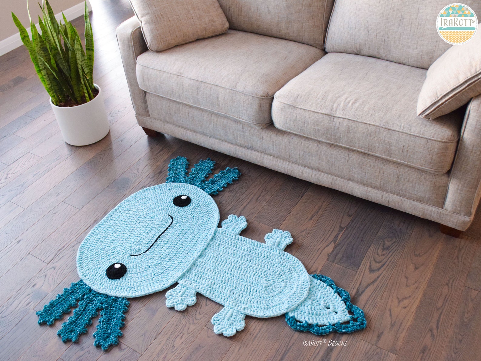 CROCHET PATTERN Lex the Axolotl Salamander Rug - Etsy