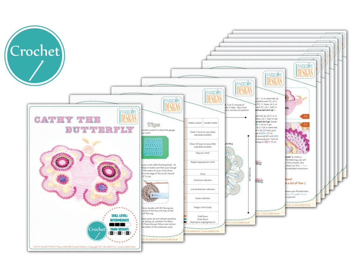 CROCHET PATTERN Butterfly Animal Rug - Etsy