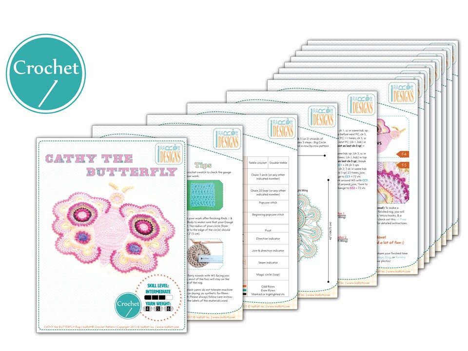 CROCHET PATTERN Butterfly Animal Rug - Etsy
