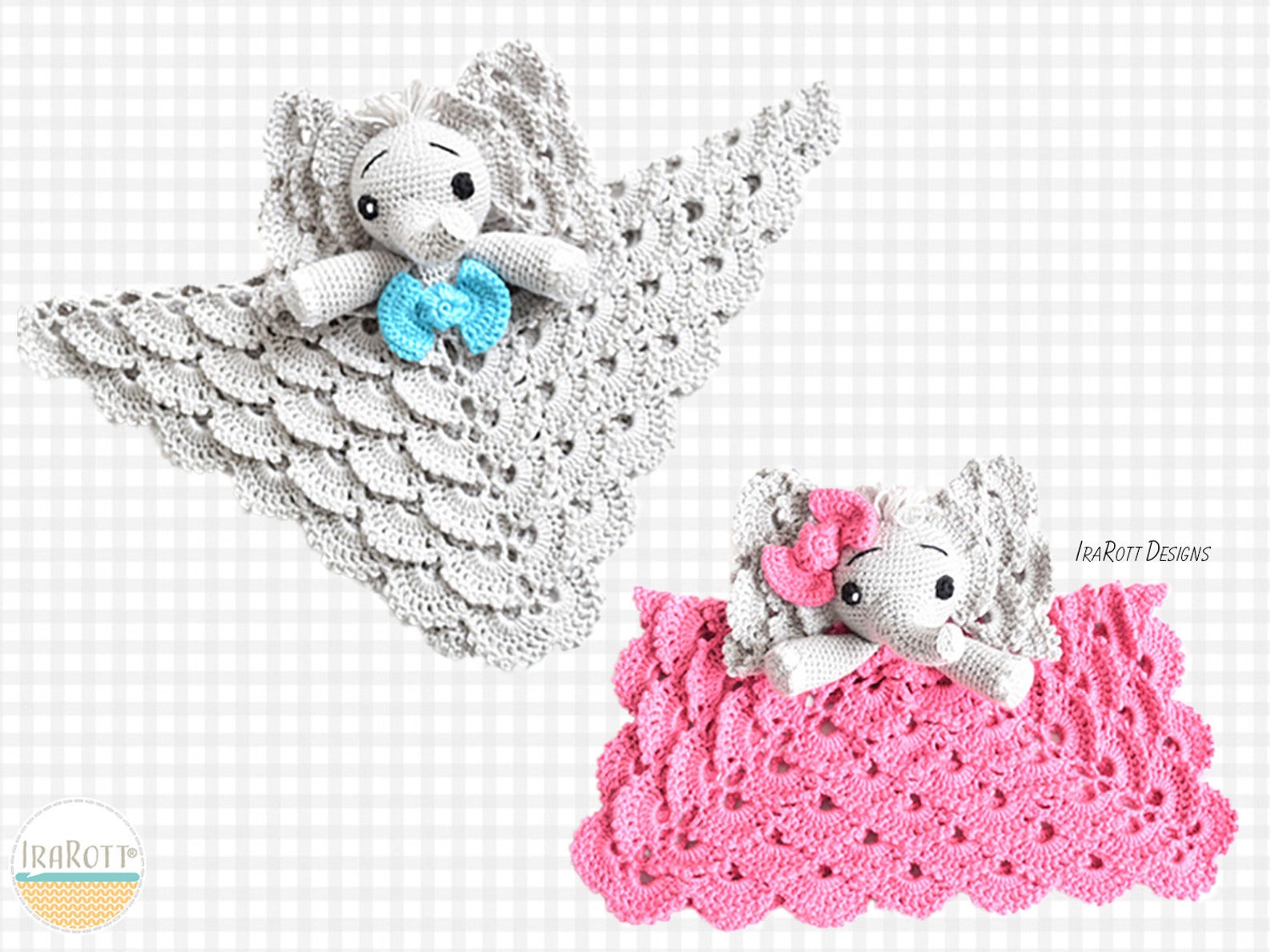 CROCHET PATTERN Josefina and Jeffery Elephant Lovey - Etsy
