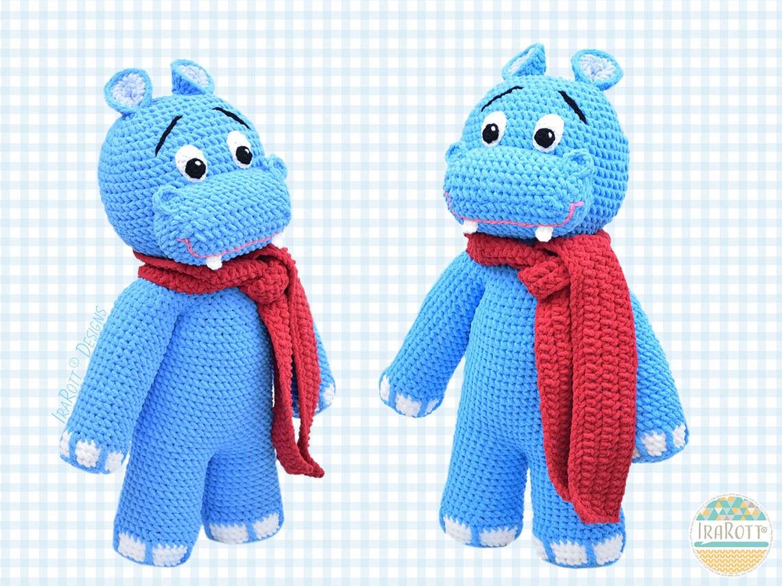 CROCHET PATTERN Happy Hippo the Hippopotamus Big Amigurumi - Etsy