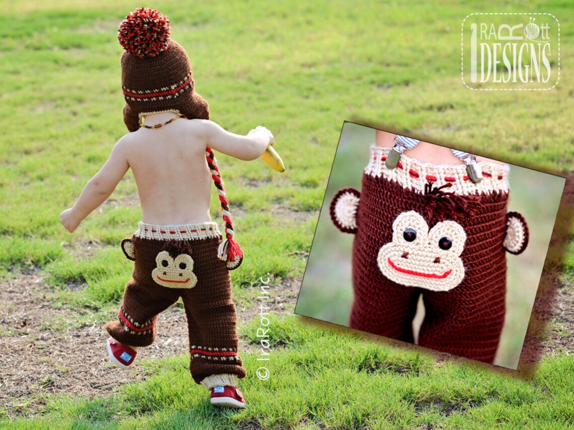 CROCHET PATTERN Silly Monkey Hat and Pants - Etsy