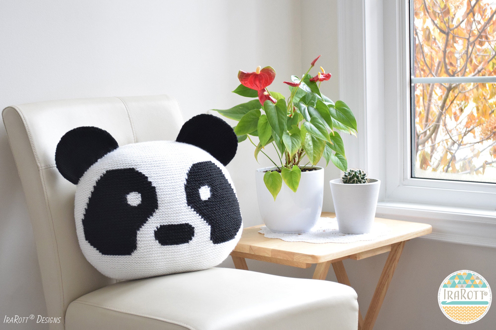 Panda Pillow Knitting Pattern PDF – Stuffed Pillow for Home Decor ...