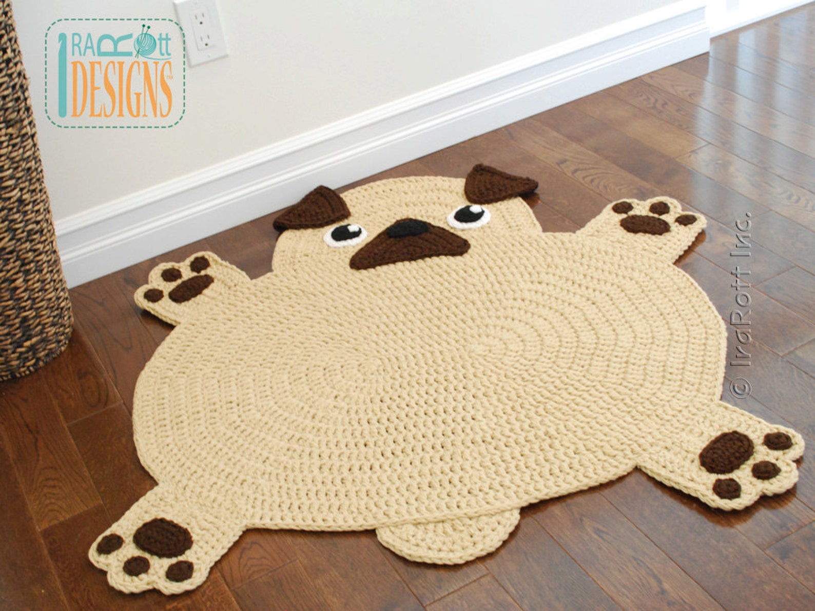 CROCHET PATTERN The Pugfect Pug Puppy Dog Animal Rug | Etsy