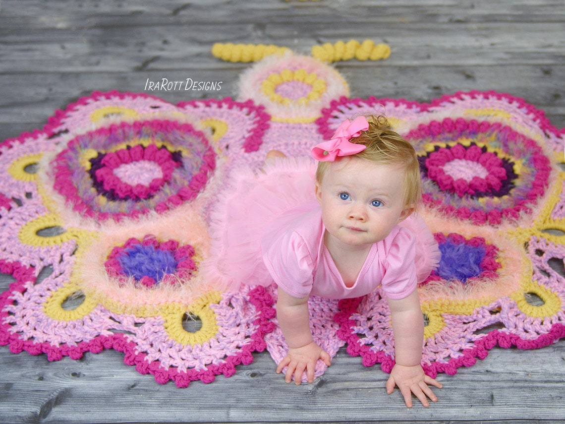 CROCHET PATTERN Butterfly Animal Rug - Etsy
