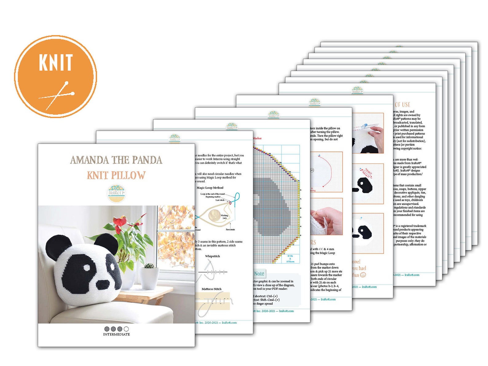 KNITTING PATTERN Amanda the Panda Pillow - Etsy