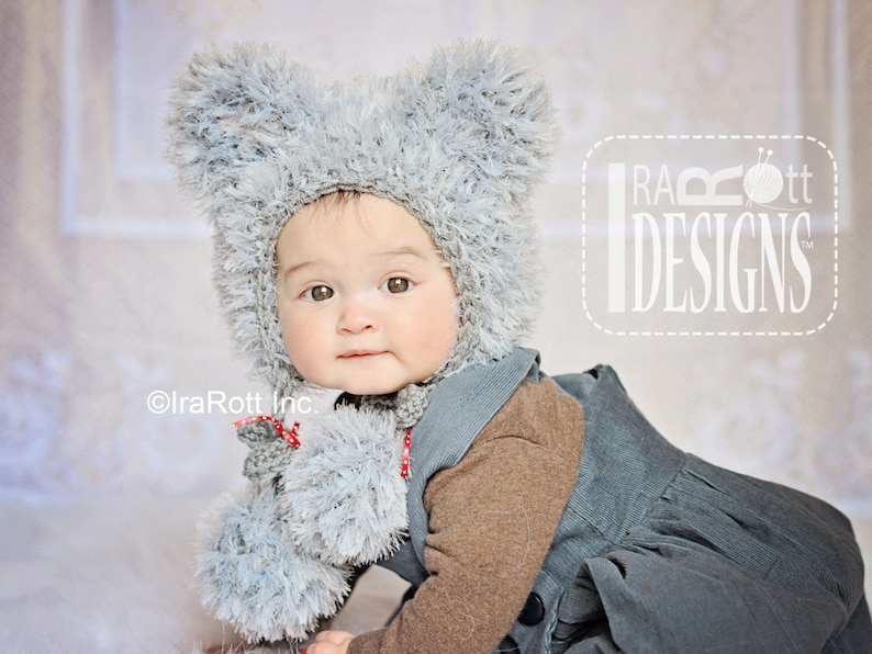 CROCHET PATTERN Fuzzy Polar Bear Hat Bonnet - Etsy