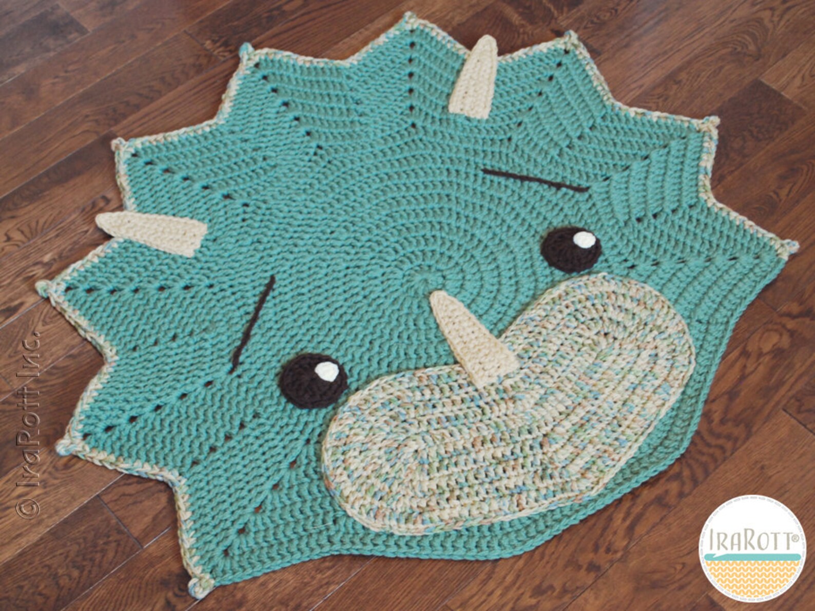 CROCHET PATTERN Triceratops Dinosaur Animal Rug | Etsy