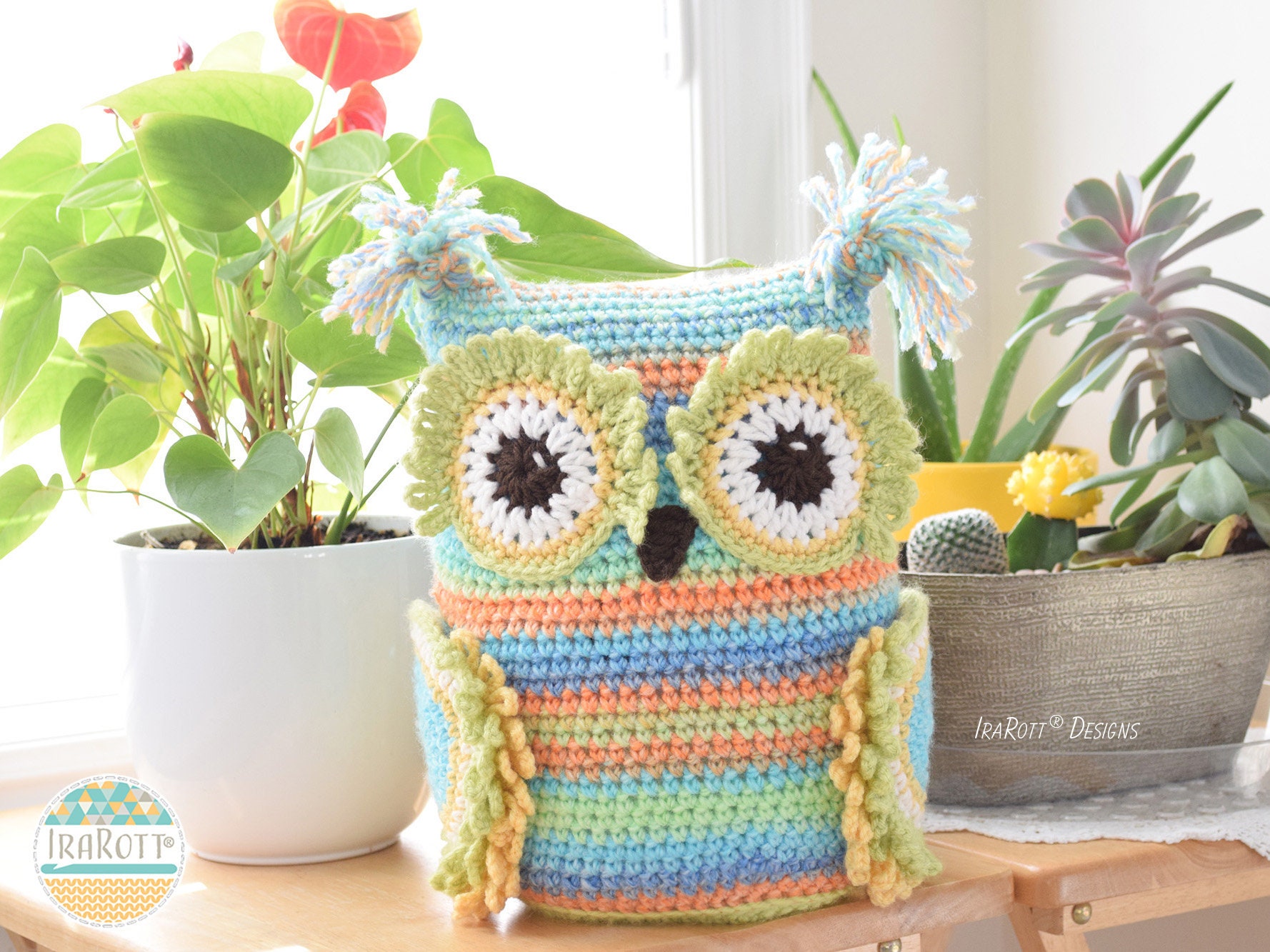 CROCHET PATTERN Hooty the Owl Buddy Hooks and Needles Organizer ...