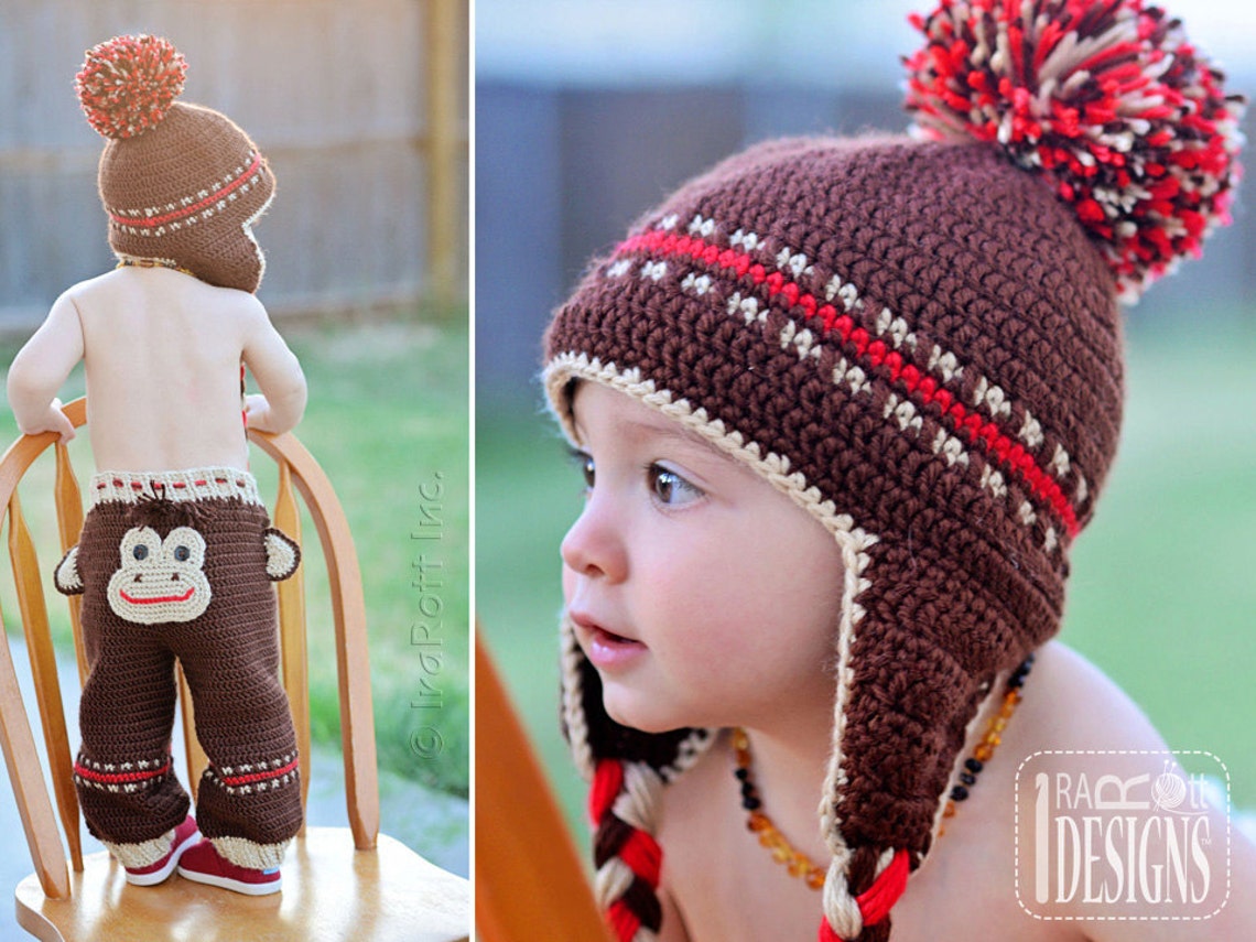 CROCHET PATTERN Silly Monkey Hat and Pants - Etsy