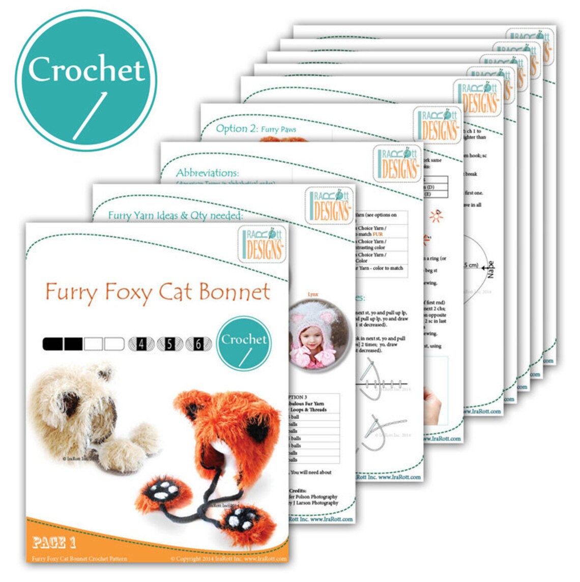 CROCHET PATTERN Furry Foxy Cat Hat Bonnet PDF Crochet Pattern | Etsy
