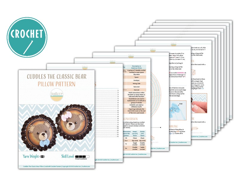 CROCHET PATTERN Cuddles the Classic Bear Pillow - Etsy UK