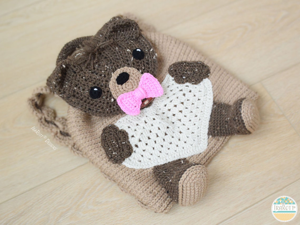Bear Backpack Crochet Pattern PDF - Teddy Bear Woodland Back to School ...