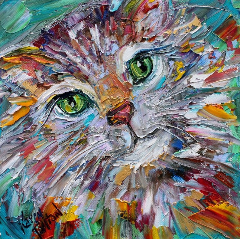 Cat Print New Cat Print on Canvas Kitten Art Made From | Etsy