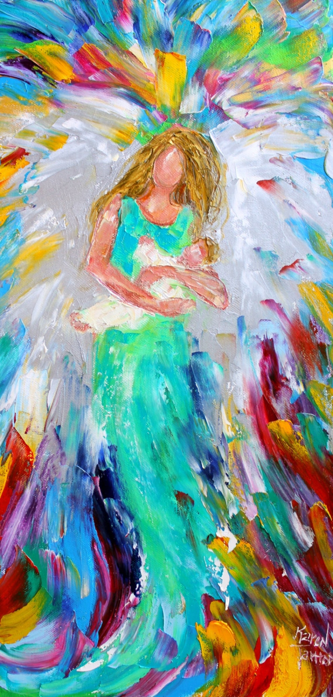 Angel Print Angel Art Angel With Baby Printed on Canvas - Etsy Canada