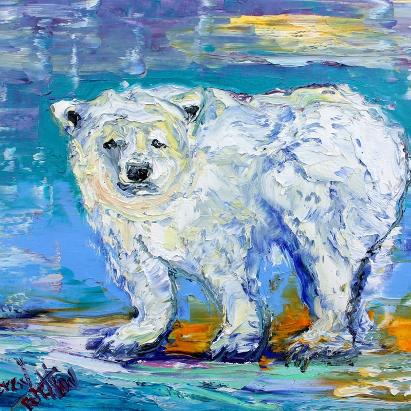 Polar Bear Painting - Etsy