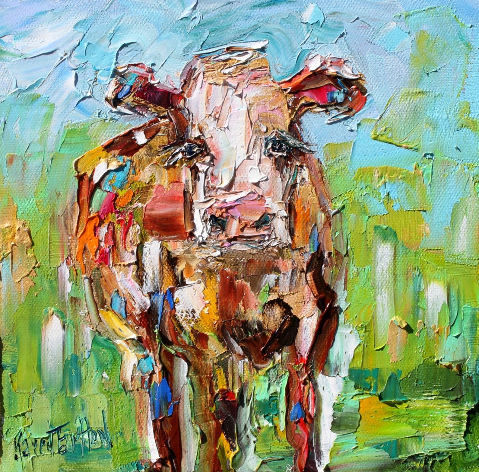 Cow Print on canvas Cow Print cow print on canvas made from | Etsy