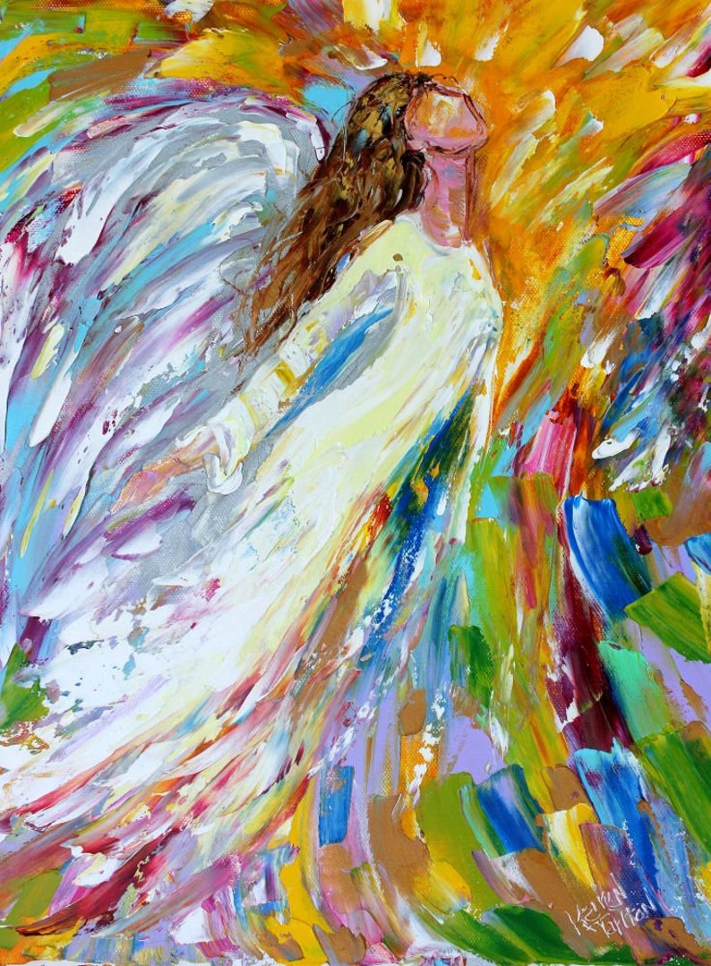Angel Rising Print on Canvas Angel Art Religious Art Made - Etsy