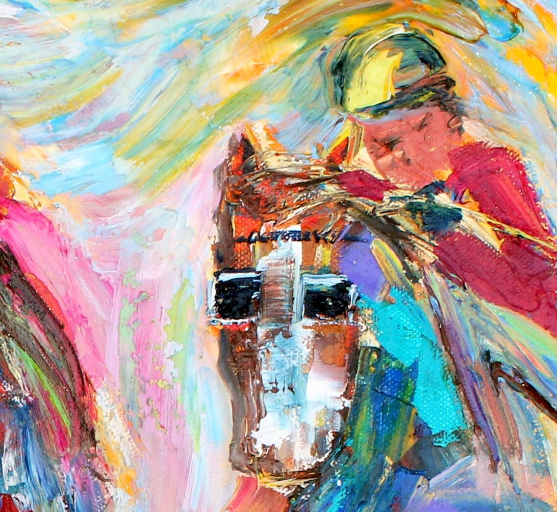 Horse Race painting, Kentucky Derby, Equine art original oil, on canvas ...