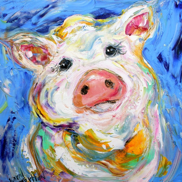 Pig Painting - Etsy