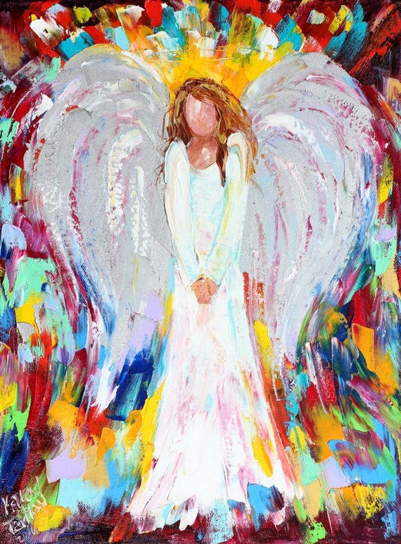 Angel Print on Watercolor Paper Made From Image of Past - Etsy