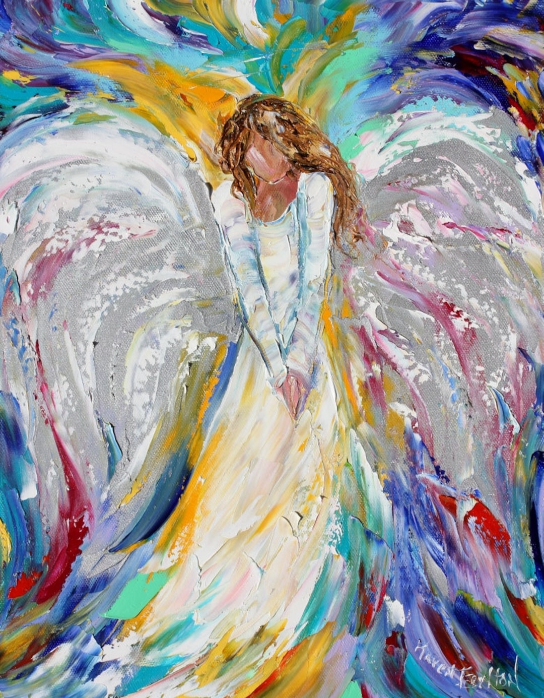 Guardian Angel Print on Canvas: Karen Tarlton Religious Art - Etsy