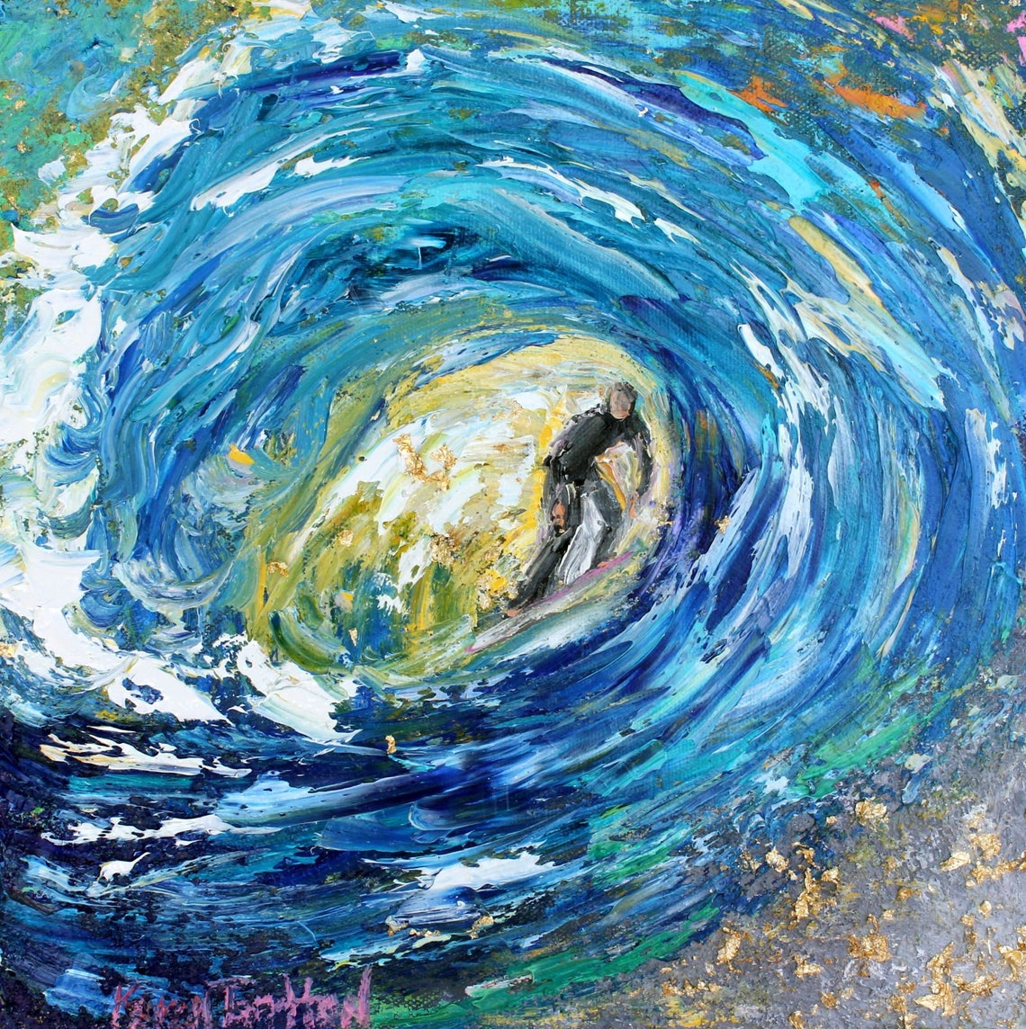 Surfer Print Ocean Canvas Print Made From Image of Past - Etsy